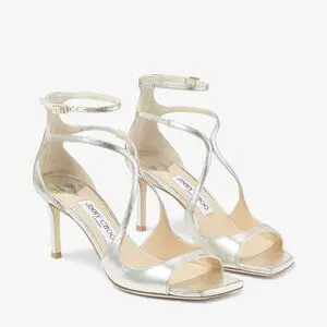 JIMMY CHOO Azia 75 Glitter Sandals - Silver
