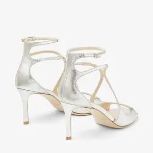 JIMMY CHOO Azia 75 Glitter Sandals - Silver