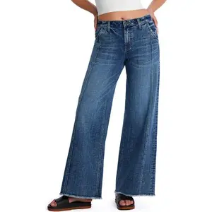 HINT OF BLU Mighty High Waist Wide Leg Jeans - Space Blue