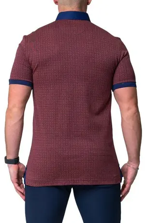 MACEOO Mozartopa Short Sleeve Cotton Polo - Red