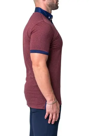 MACEOO Mozartopa Short Sleeve Cotton Polo - Red