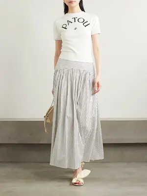 PATOU Jacquard-knit Cotton-blend Sweater