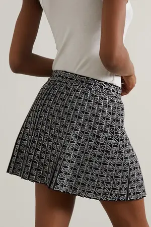 JETSET Annabelle Pleated Jacquard-knit Mini Skirt