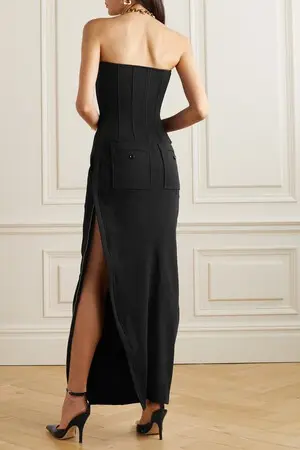 Dolce & Gabbana Kim Zip-detailed Stretch-crepe Bustier Maxi Dress