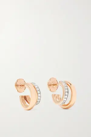 Pomellato Together 18-karat Rose Diamond Hoop Earrings - Gold