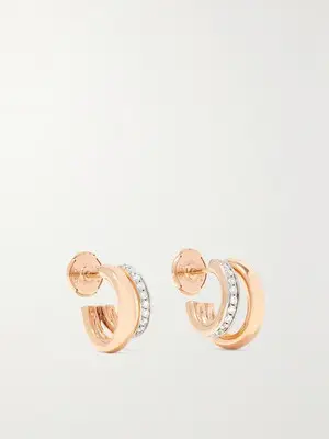 Pomellato Together 18-karat Rose Diamond Hoop Earrings - Gold
