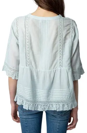 Zadig&Voltaire Tosea Cotton Blend Peplum Blouse