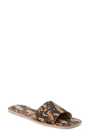 Matisse Bali Suede Slide Sandal - Tan Python