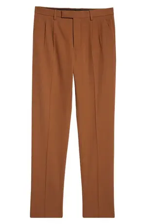 Zegna Pleated Cotton & Wool Trousers - Vicuna