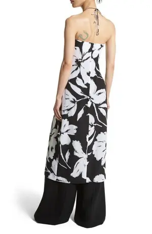 Michael Kors Brushstroke Print Silk Crepe De Chine Dress