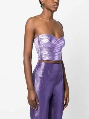 FORTE_FORTE Taffeta Strapless Crop Top
