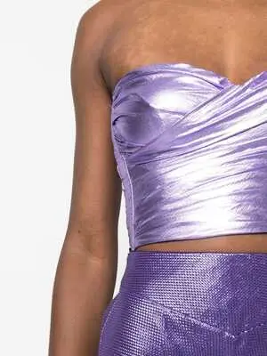 FORTE_FORTE Taffeta Strapless Crop Top