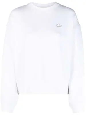 Lacoste Logo-appliqué Long-sleeve Sweatshirt - White