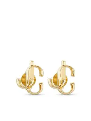 JIMMY CHOO Logo Stud Earrings - Gold