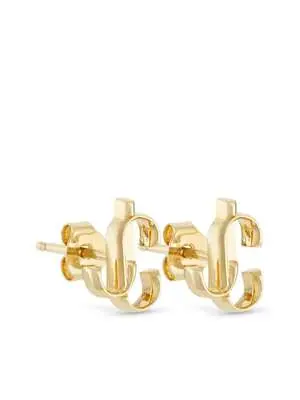 JIMMY CHOO Jc Monogram Stud Earrings - Gold