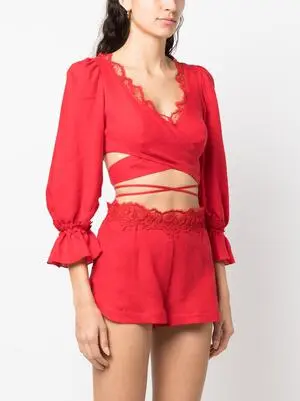 Ermanno Scervino Lace-detail Cropped Top