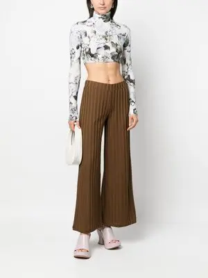 Viktor & Rolf Ribbed-knit Wide-leg Trousers
