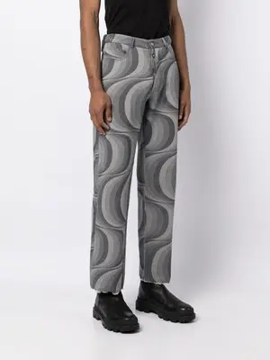 JORDANLUCA Geometric-pattern Trousers