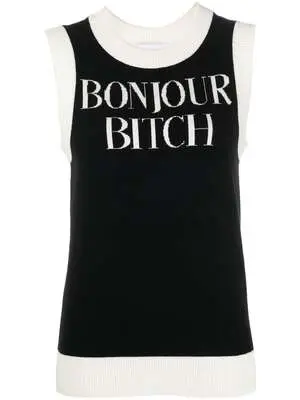 Viktor & Rolf Two-tone Intarsia Knitted Tank Top