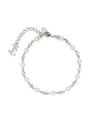 JIMMY CHOO Logo-charm Anklet - Silver