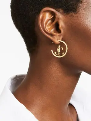 JIMMY CHOO Medium Jc Monogram Hoops - Gold