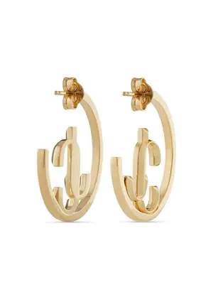 JIMMY CHOO Medium Jc Monogram Hoops - Gold