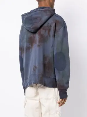 STAIN SHADE Tie-dye Drawstring Cotton Hood