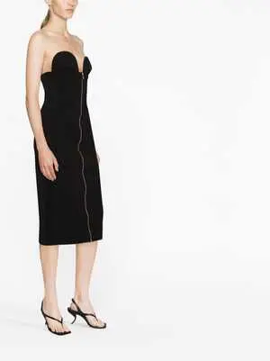 Off-White Strapless Midi Dress