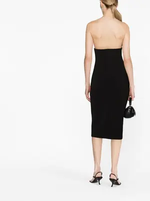 Off-White Strapless Midi Dress