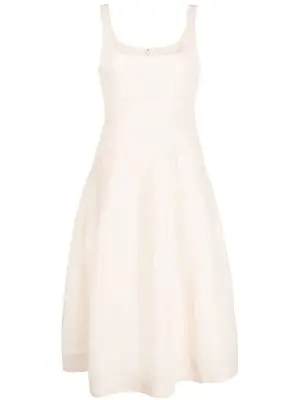 Chloé Corset-panel Linen Midi Dress