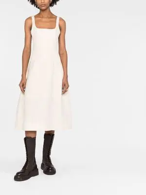Buy Chlo Corset-panel Linen Midi Dress - White At 23% Off | Editorialist