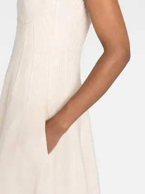 Chloé Corset-panel Linen Midi Dress