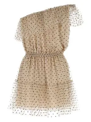 GUCCI Polka-Dot One-Shoulder Minidress