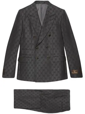 Gucci Gg Monogram Double-breasted Suit