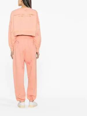 Palm Angels Pxp Palm Tree-print Cropped Sweatshirt