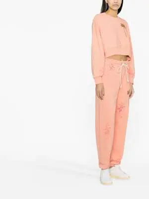 Palm Angels Pxp Palm Tree-print Cropped Sweatshirt