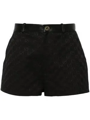 Gucci Gg Canvas Leather-trim Shorts