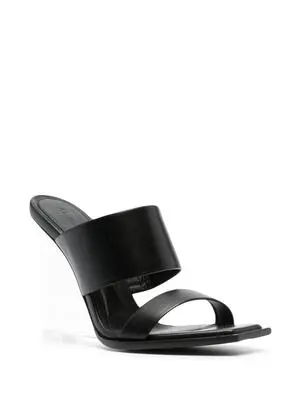 Alexander McQueen Shard 115mm Wedge Sandals - Black