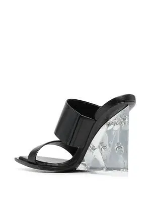 Alexander McQueen Shard 115mm Wedge Sandals - Black