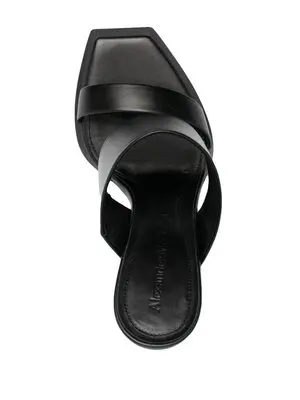 Alexander McQueen Shard 115mm Wedge Sandals - Black