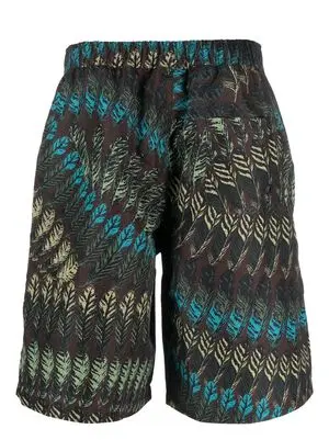 COUNTY OF MILAN Marcelo Burlon Feather-print Swim Shorts