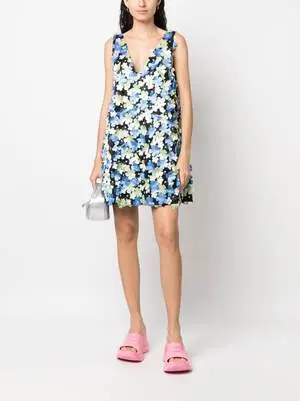 Stine Goya Elena Floral-appliqué Minidress