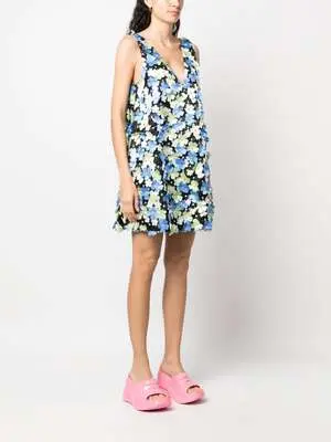 Stine Goya Elena Floral-appliqué Minidress