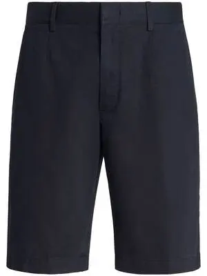 Zegna Cotton-linen Chino Shorts - Blue