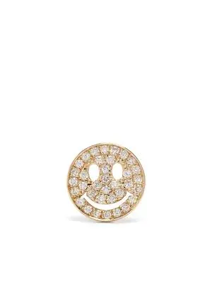 SYDNEY EVAN 14kt Yellow Happy Face Diamond Stud Earring