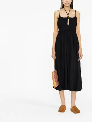 Ulla Johnson Freya Halterneck Midi Dress - Black