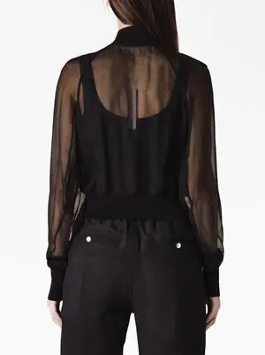 Rick Owens Cropped Silk Bomber Jacket