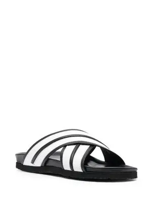 Palm Angels Striped Criss-cross Slides