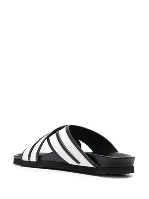 Palm Angels Striped Criss-cross Slides