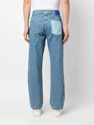 COUNTY OF MILAN Marcelo Burlon Patchwork Straight-leg Jeans